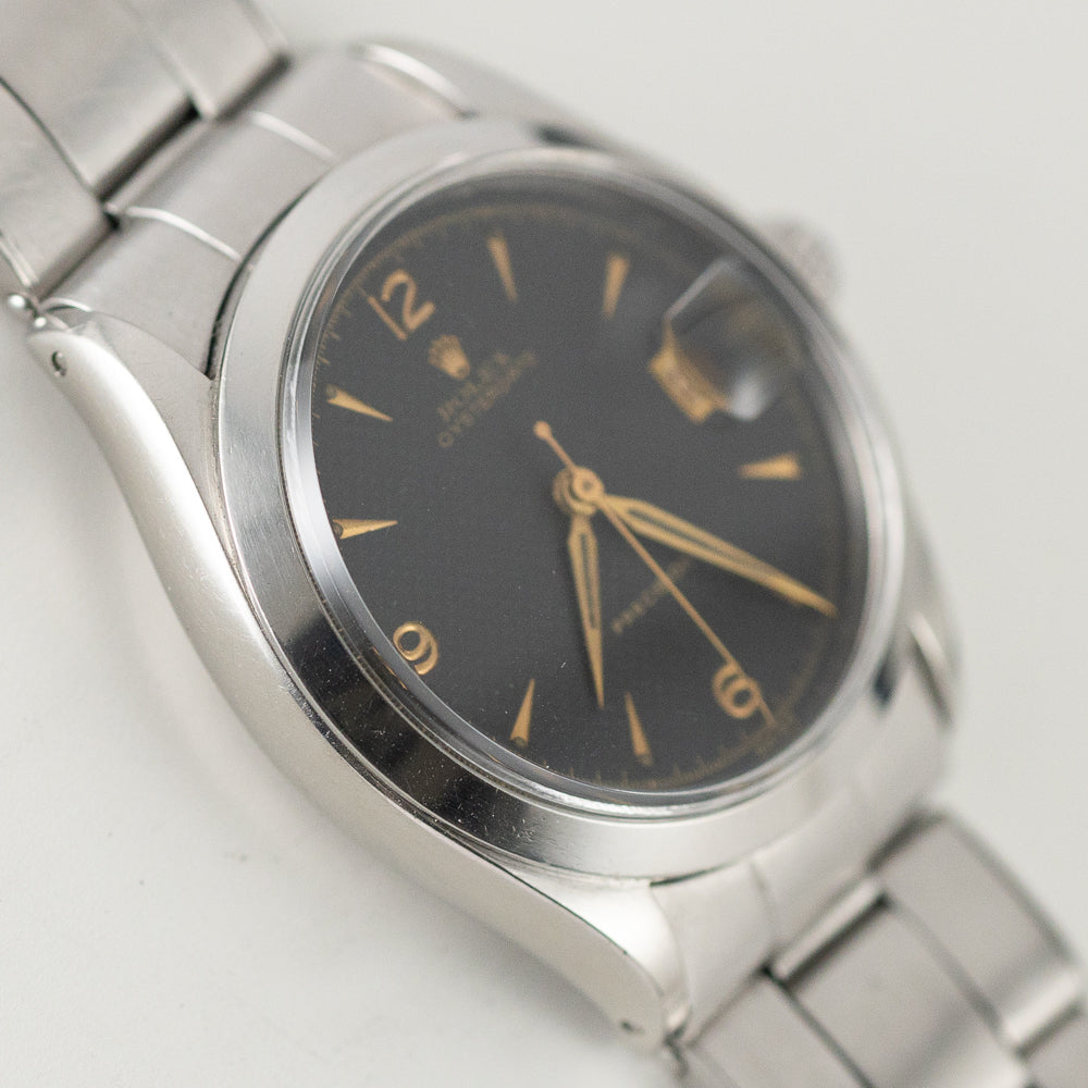ROLEX OYSTERDATE Ref.6294 Black Honeycomb Dial with elastic Bracelet ...