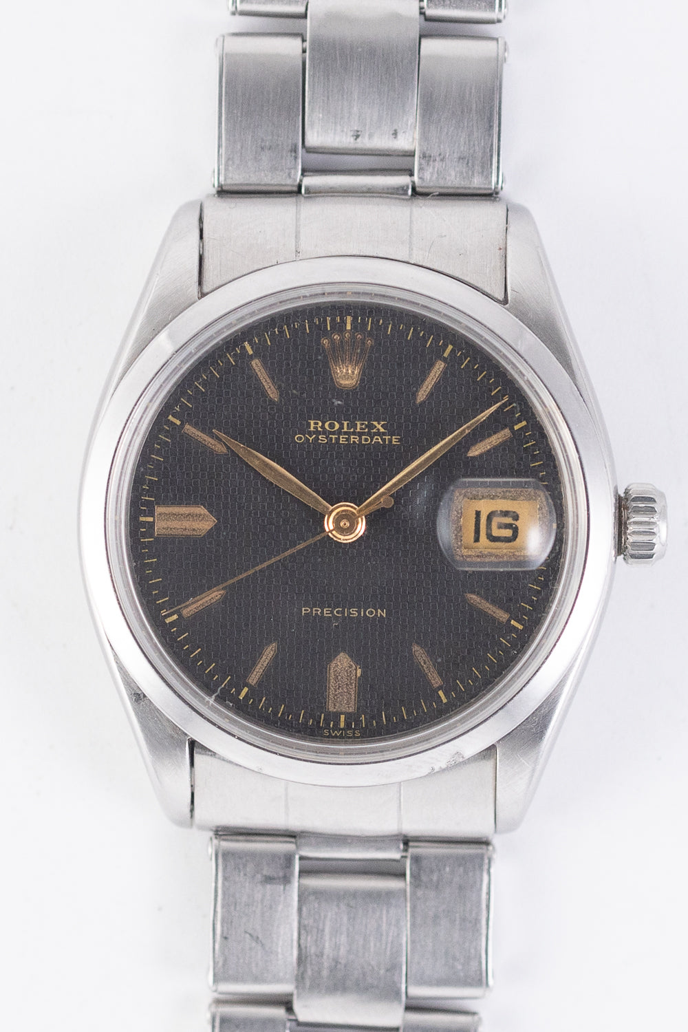 ROLEX OYSTERDATE Ref.6294 Black Honeycomb Dial – TIMEANAGRAM